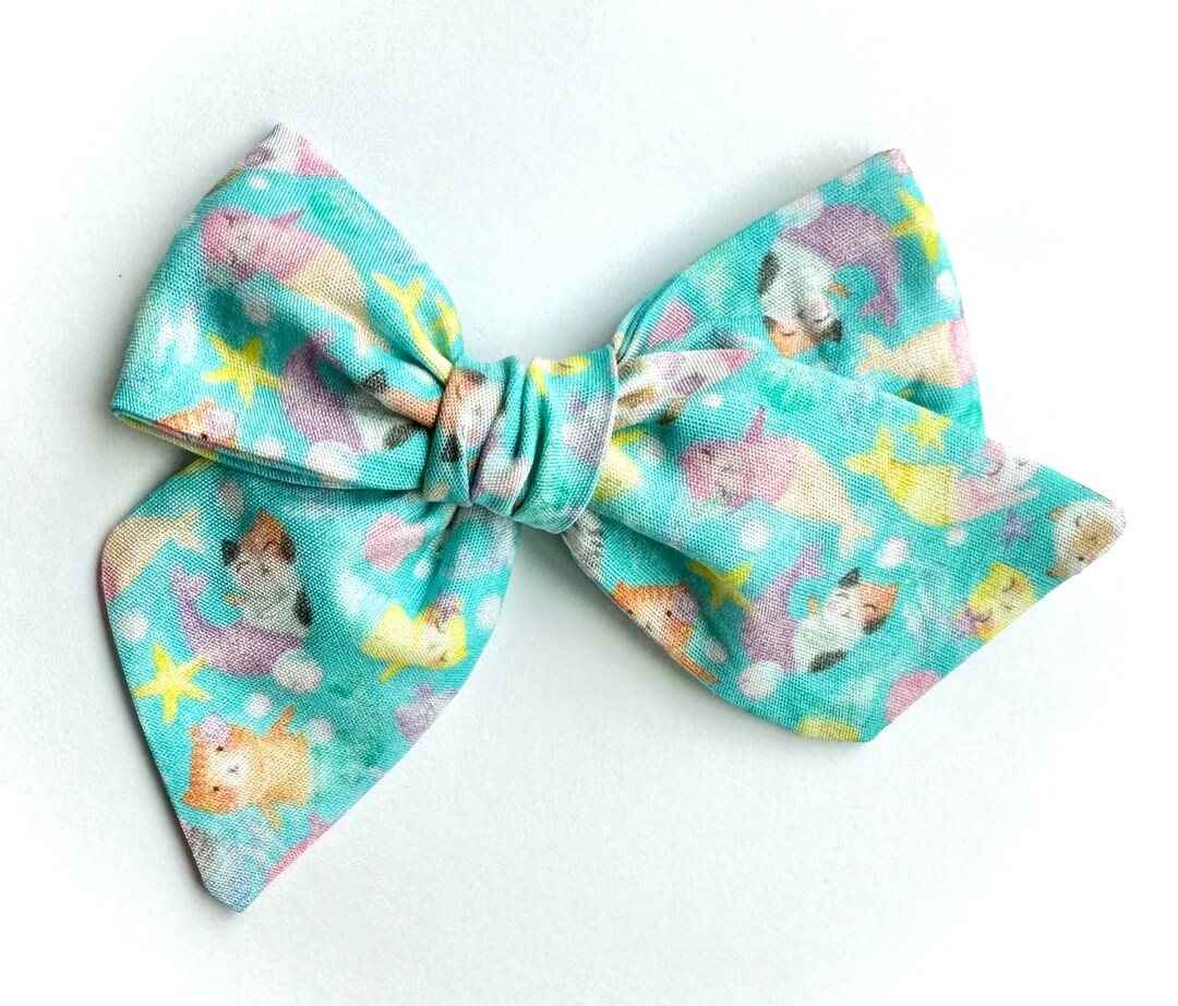 Purrmaid Bow | 20 Styles | Cat Mermaid Under the Sea Ocean Bow, Summer ...