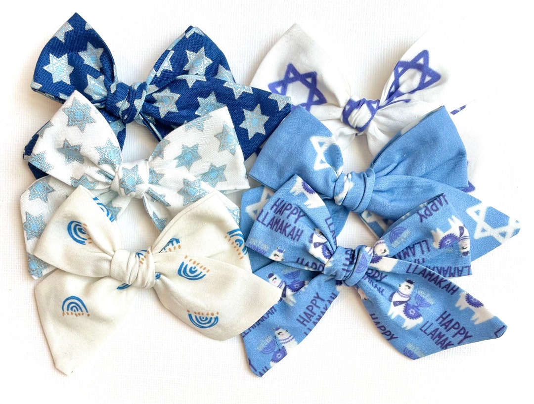 Hanukkah Bow, You Choose One! | 20 Sizes/styles |schoolgirl Bow ...