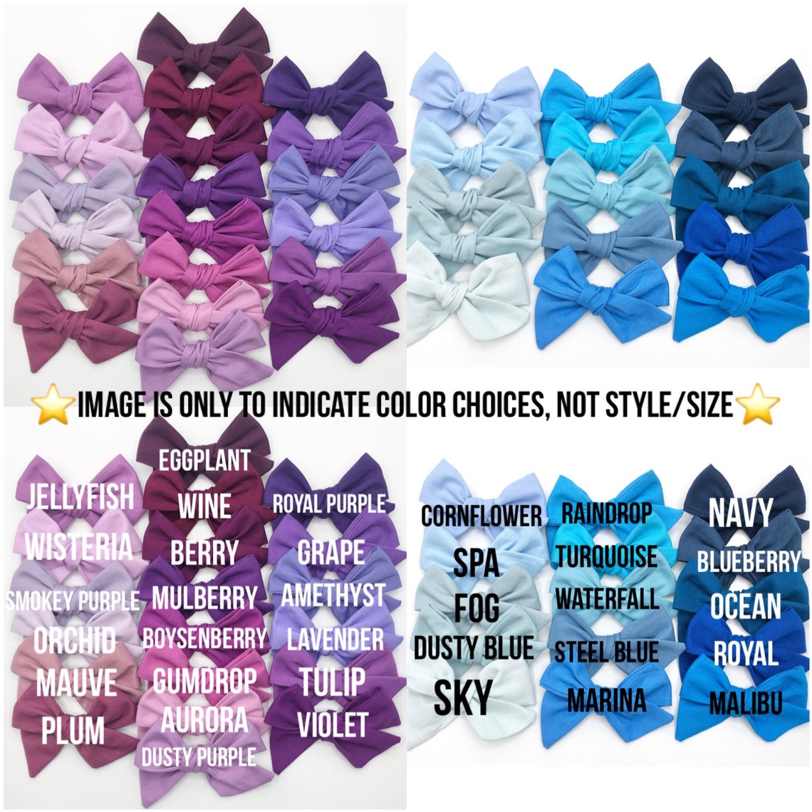 150 Colors Sailor Bow Large Hand Tied Bow Solid Hair | Etsy