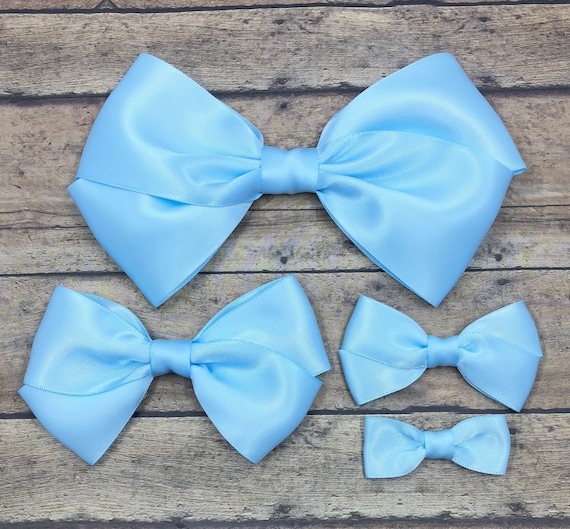 Light Blue Satin Bow Light Blue Hair Bow Large Blue Bow Sky - Etsy
