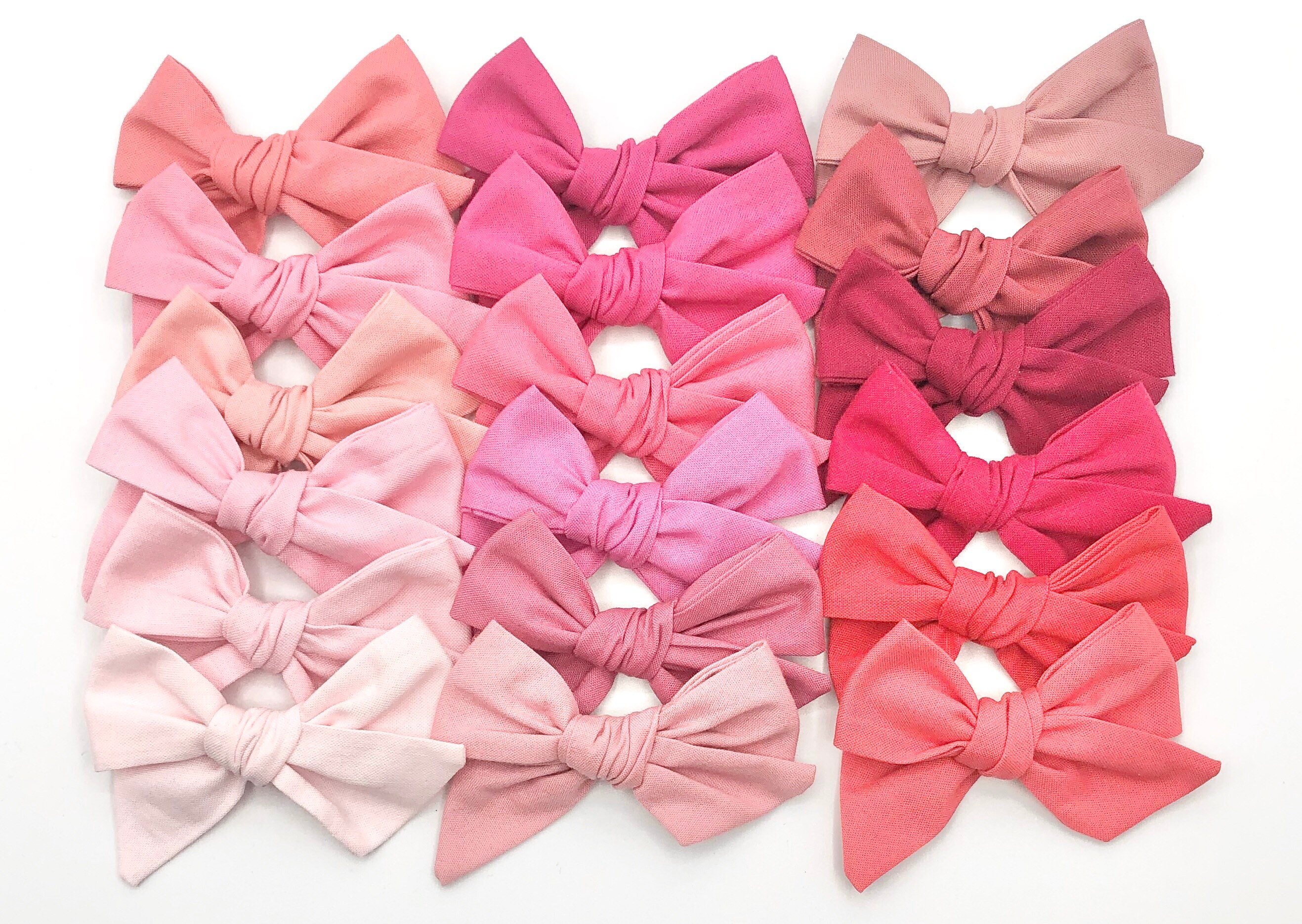 Pink Schoolgirl Bow 18 Shades Medium Hand Tied Bow | Etsy