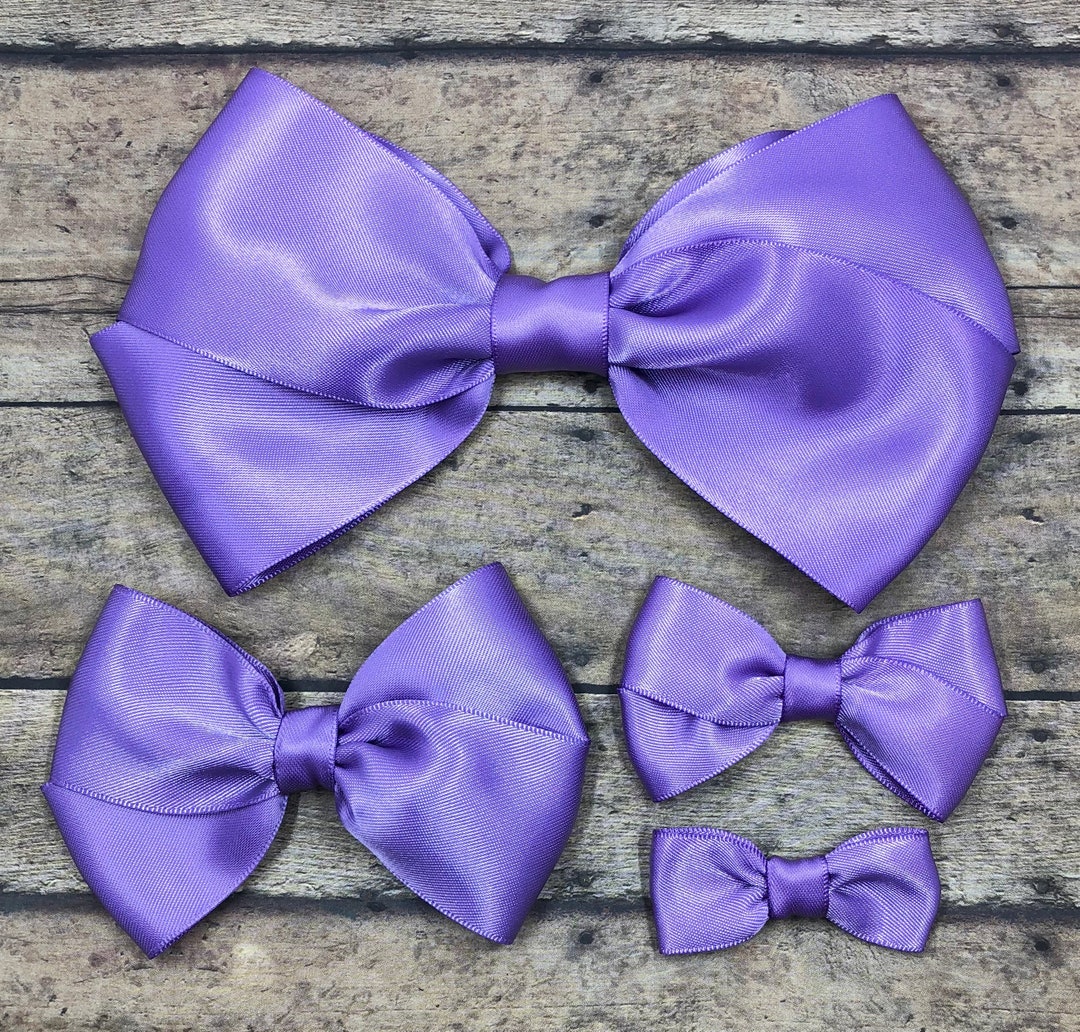 Purple Satin Bow, Light Purple Hair Bow, Small Purple Bow, Large Purple ...