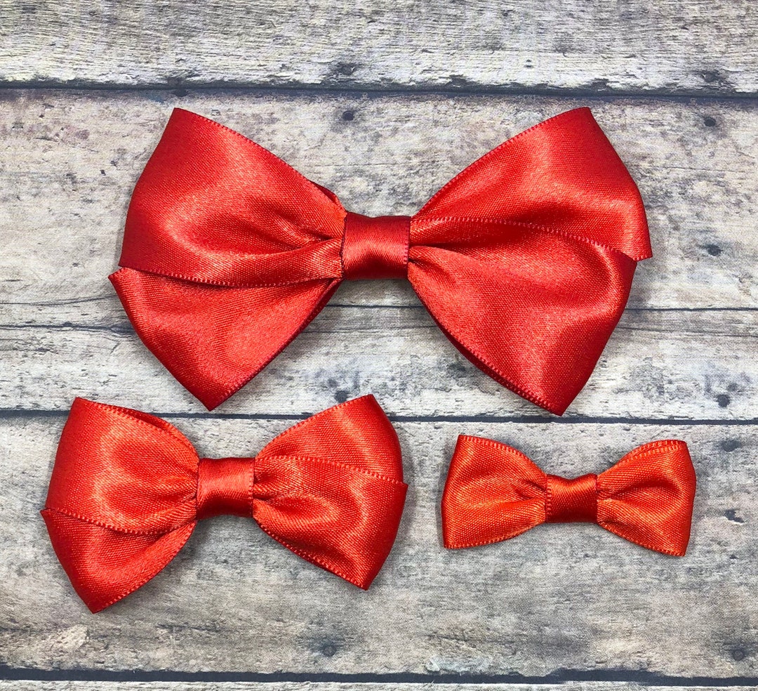 Bright Red Satin Bow, Large Red Bow, Red Bow, Small Red Bow, Red ...