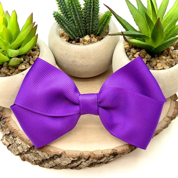 Purple Hair Bow - Etsy