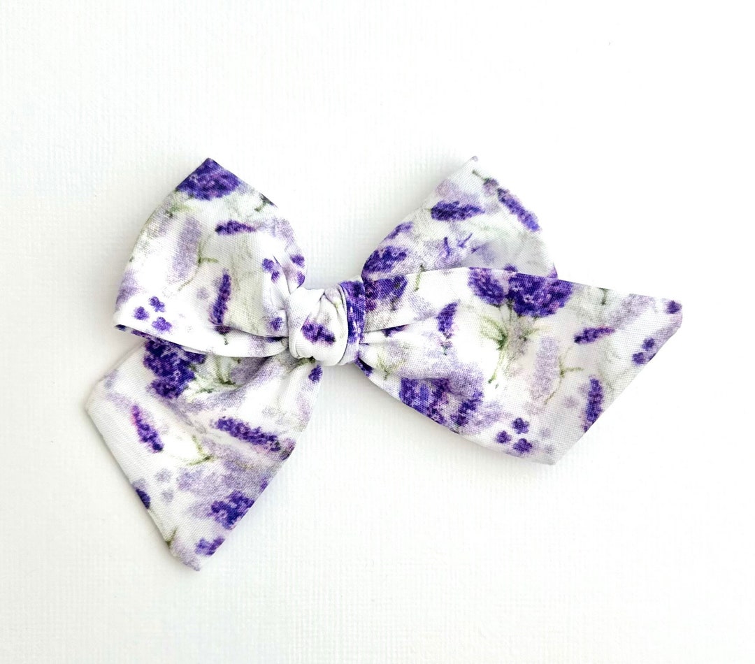 Lavender Floral Bow | 20 Styles | Watercolor Floral Bow, Purple Spring ...