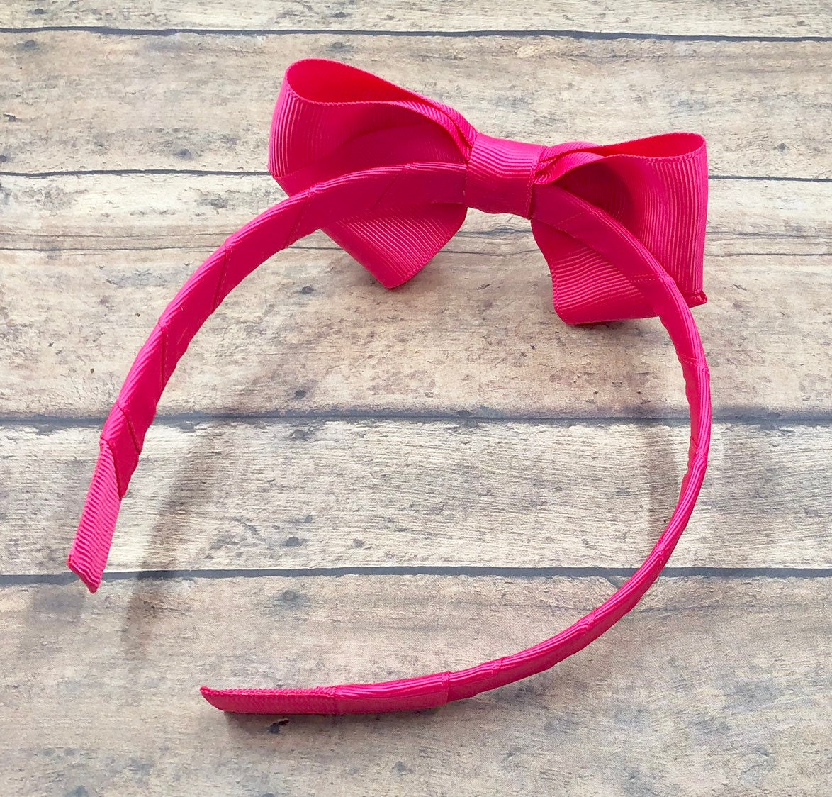 Hot Pink Bow on Hard Headband Hot Pink Hair Bow Solid Pink - Etsy