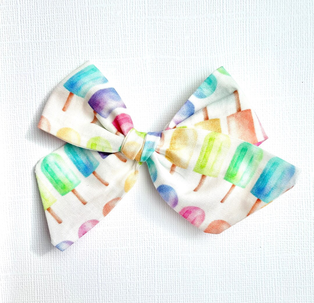 Rainbow Popsicle Bow | 20 Styles | Ice Cream Summer Birthday Bow ...