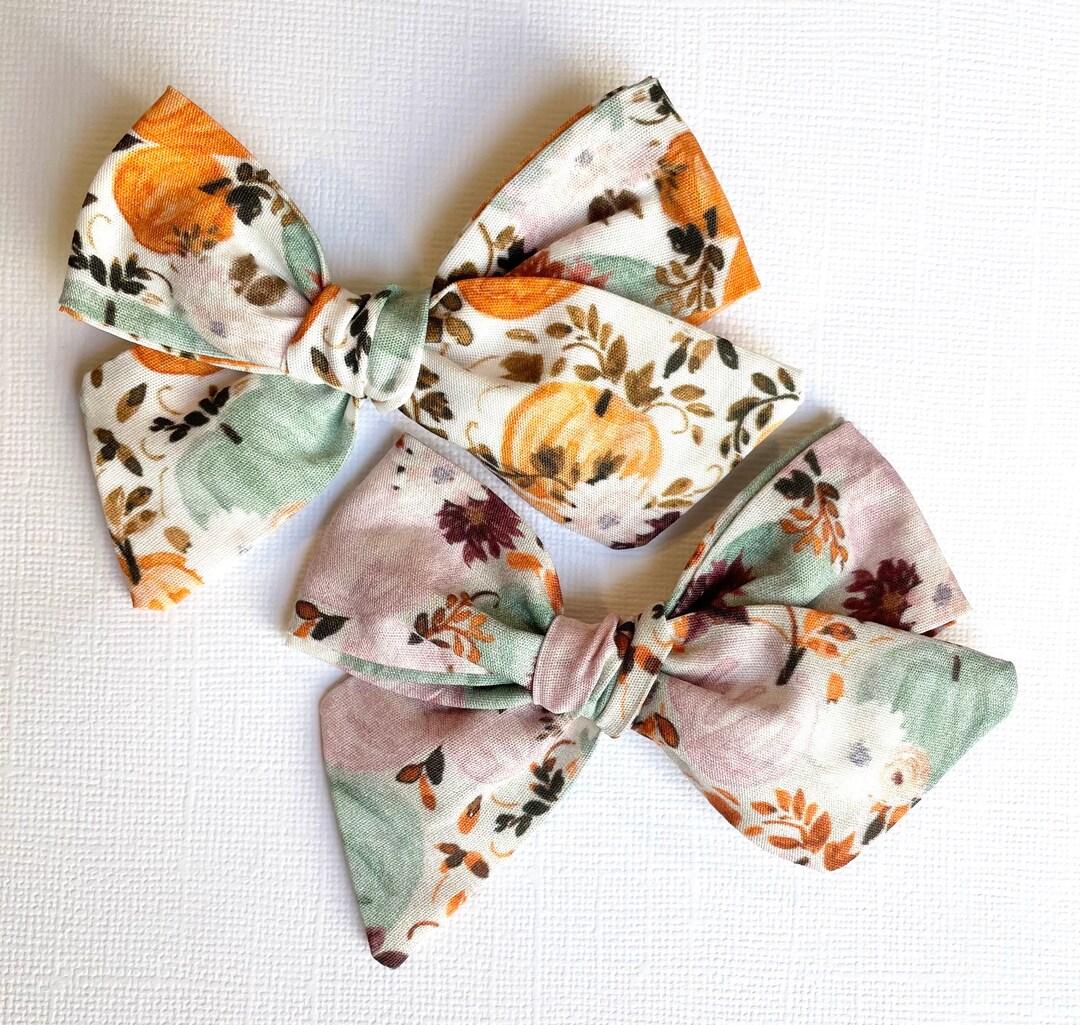Watercolor Pumpkin Bow, You Choose 1! | 20 Styles | Fall Thanksgiving ...