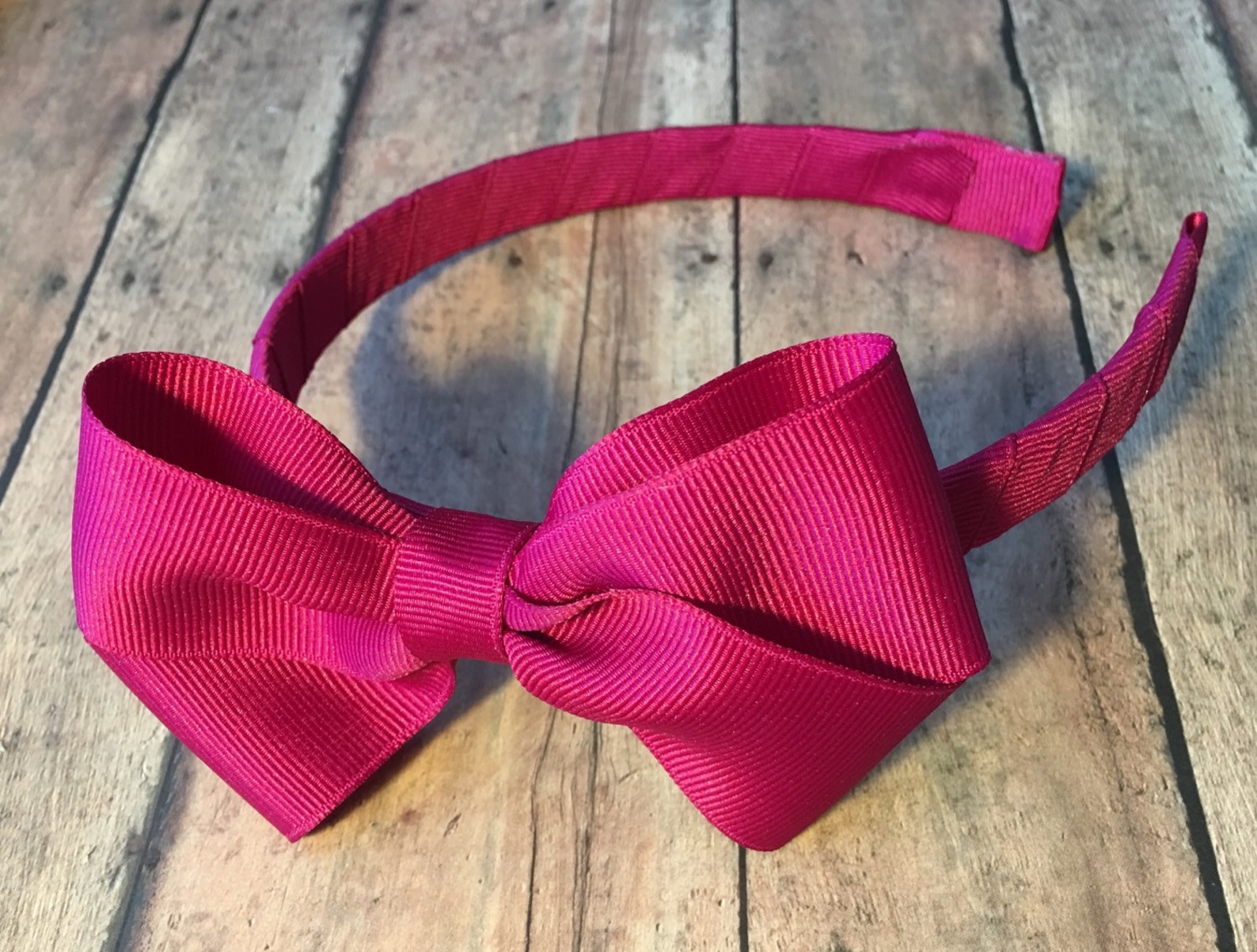 Magenta Bow on Hard Headband Magenta Headband Magenta Hair | Etsy