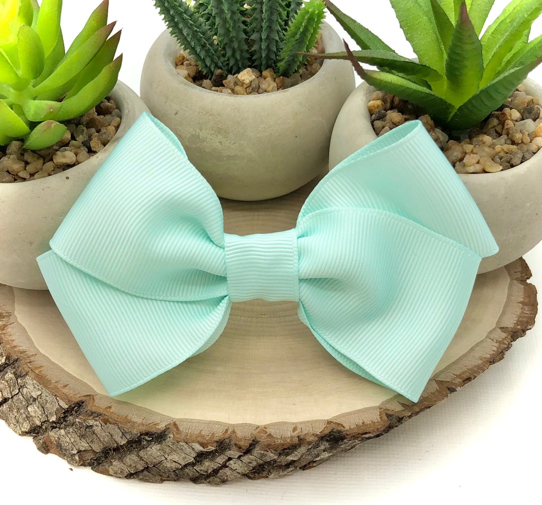 9 Sizes/styles Ice Blue Hair Bow Light Blue Hard Headband, Sky Blue Bow ...