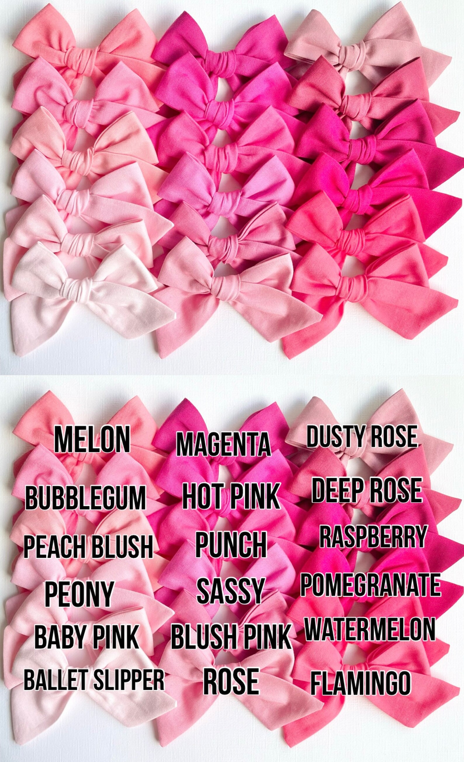 Pink Schoolgirl Bow 18 Shades Medium Hand Tied Bow - Etsy