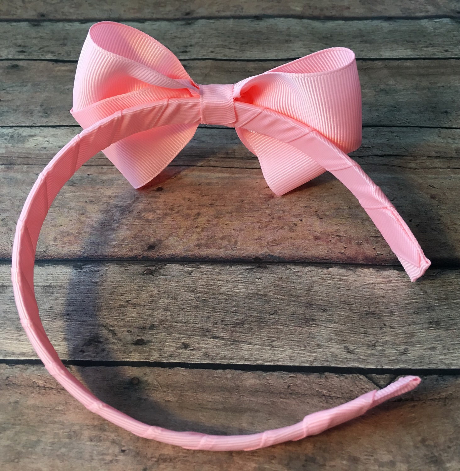 Cotton Candy Pink Bow on Hard Headband Light Pink Headband | Etsy