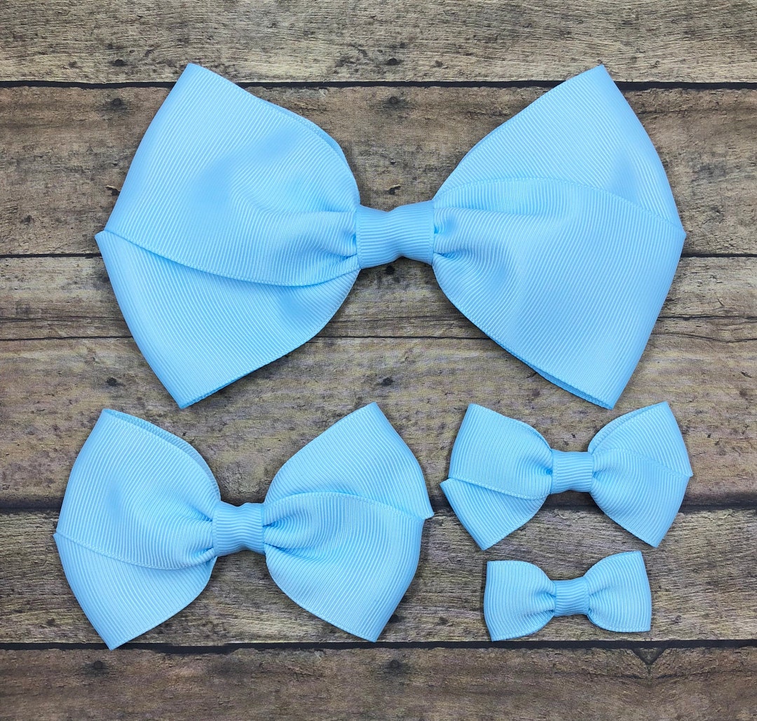 Light Blue Hair Bow, Light Blue Hard Headband, Blue Hair Bow, Sky Blue ...