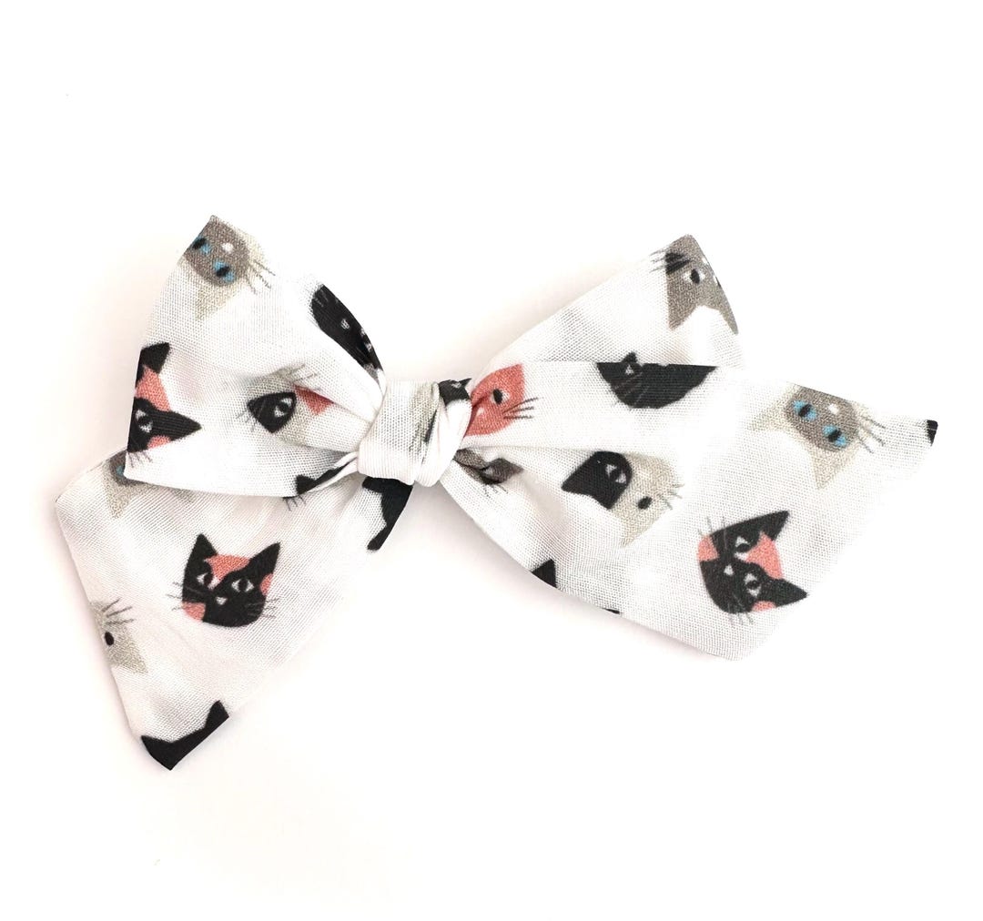 Cat Bow | 20 Styles | Siamese Calico Black Cat, Kitty Kitten Bow, Pet Lover Gift, Schoolgirl ...