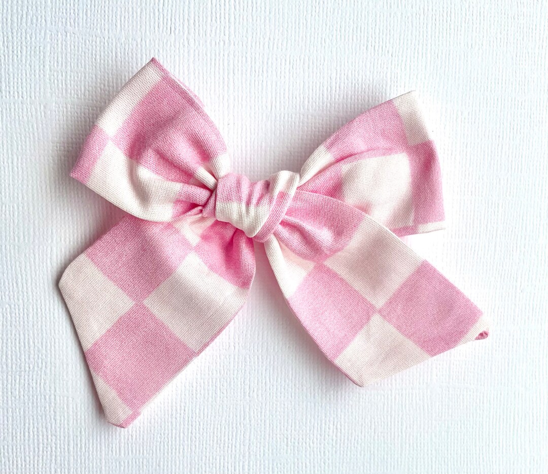 Bubblegum Checker Bow | 20 Styles | Schoolgirl Bow, Tuxedo Bow, Pigtail ...