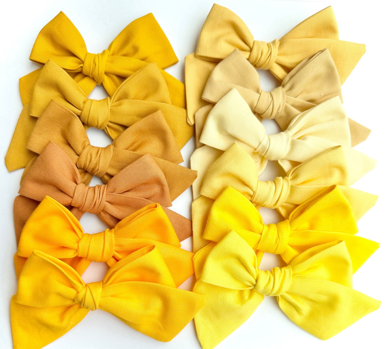 Yellow Schoolgirl Bow 12 Shades Medium Hand Tied Bow - Etsy