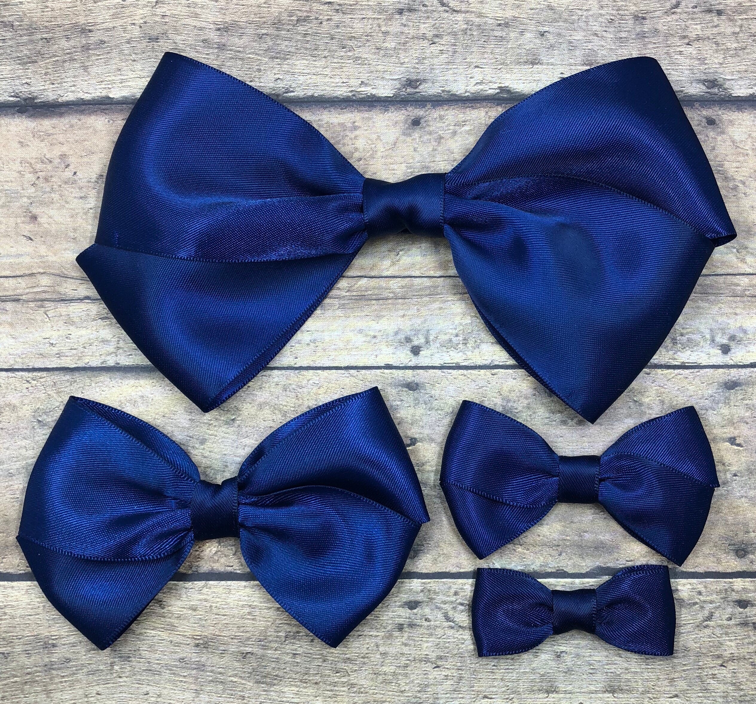 Navy Blue Satin Bow Large Navy Bow Navy Blue Hair Bow Navy | Etsy