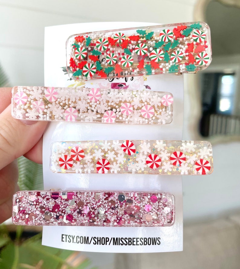 Christmas Winter Resin Clip You Choose 1 6 Shapes Chunky | Etsy