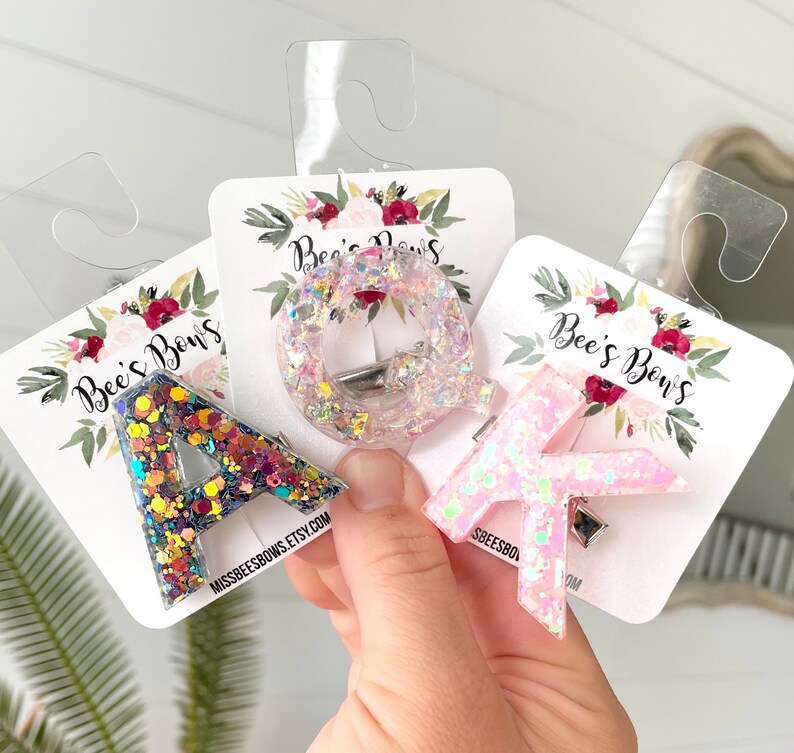Custom Letter Clip You Choose 1 Name Hair Clip Glitter - Etsy