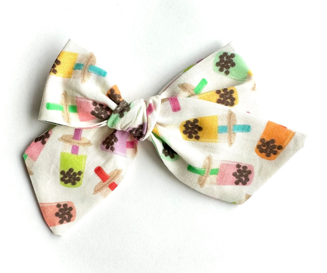 Boba Tea Bow | 20 Styles | Ice Cream Smoothie Summer Bow, Birthday Bow ...
