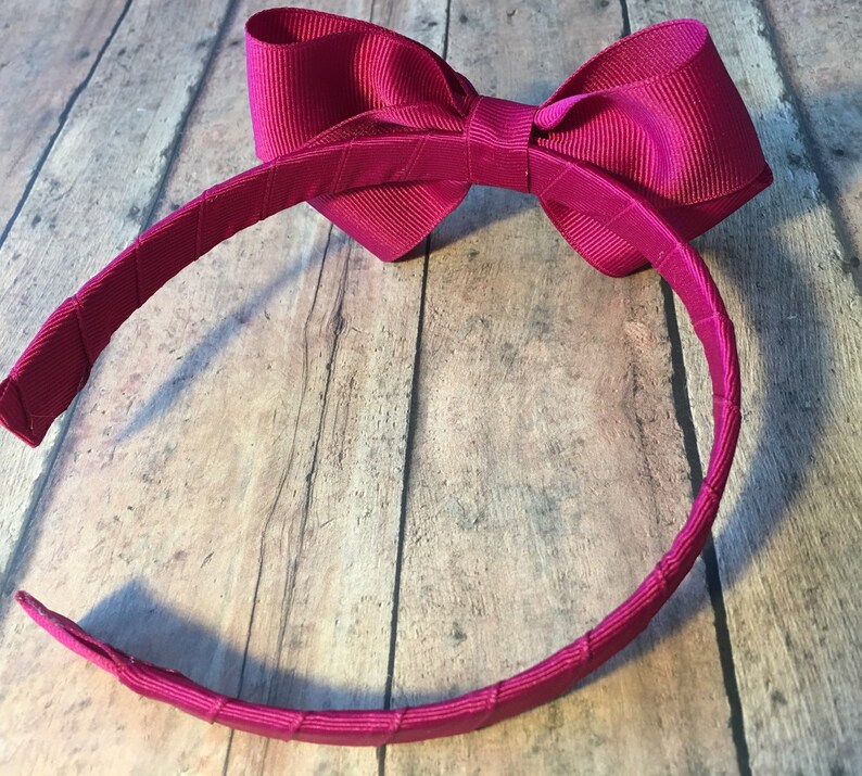 Magenta Bow on Hard Headband Magenta Headband Magenta Hair - Etsy