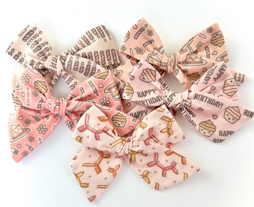 Kawaii Birthday Bow, You Choose 1! | 20 Styles | Party Candles Cake ...