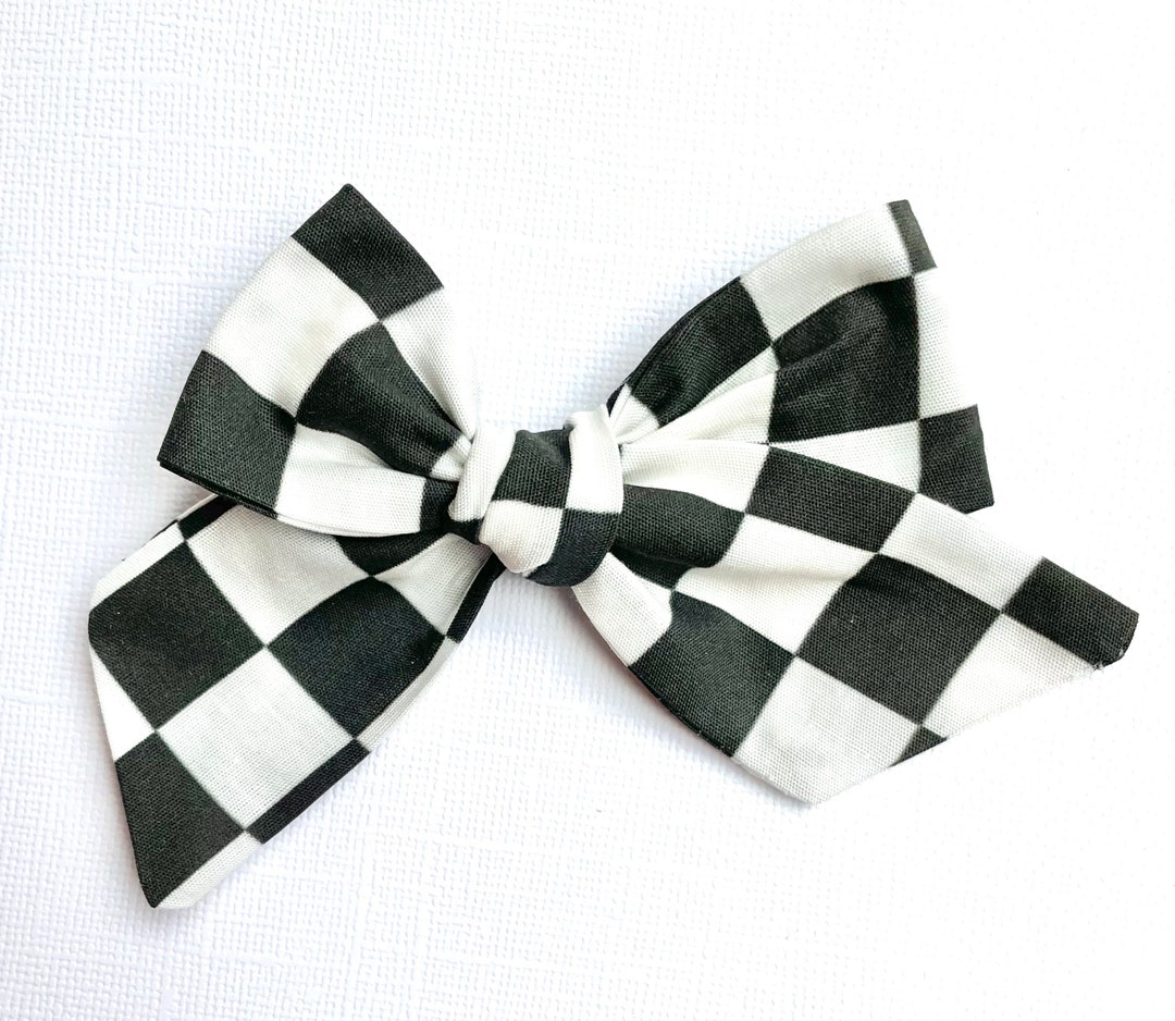 Black Checker Bow | 20 Styles | Racing Schoolgirl Bow, Tuxedo Bow ...