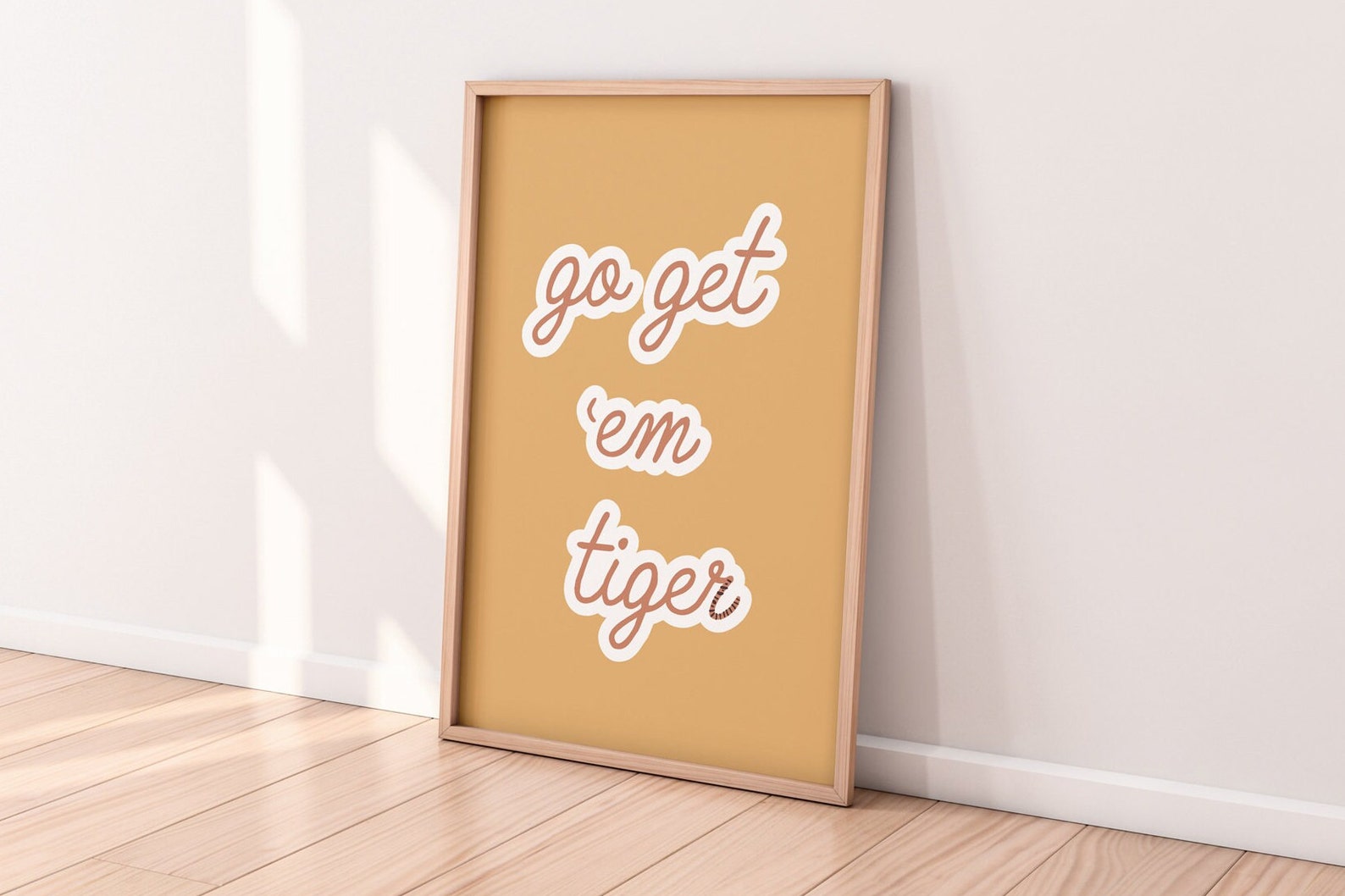 Go Get Em Tiger Print, Playroom Wall Decor, Tiger Wall Art, Toddler ...