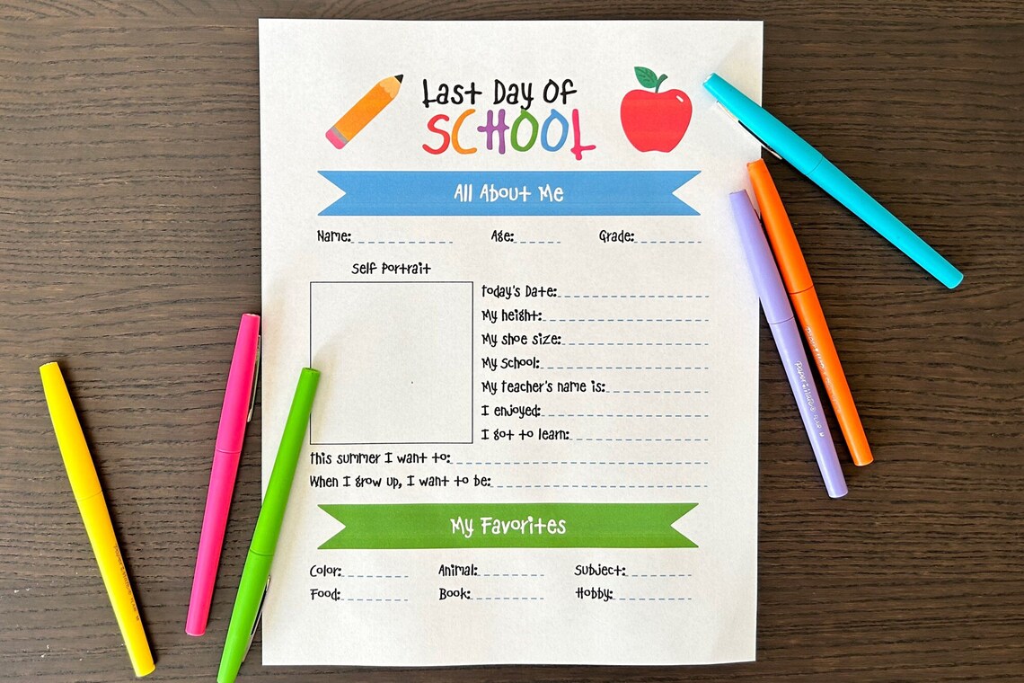 Back to School Printable Back to School Questionnaire School - Etsy