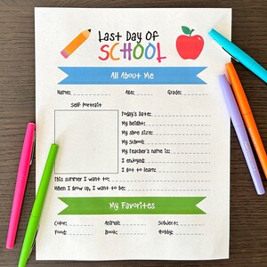 Back to School Printable, Back to School Questionnaire, School ...