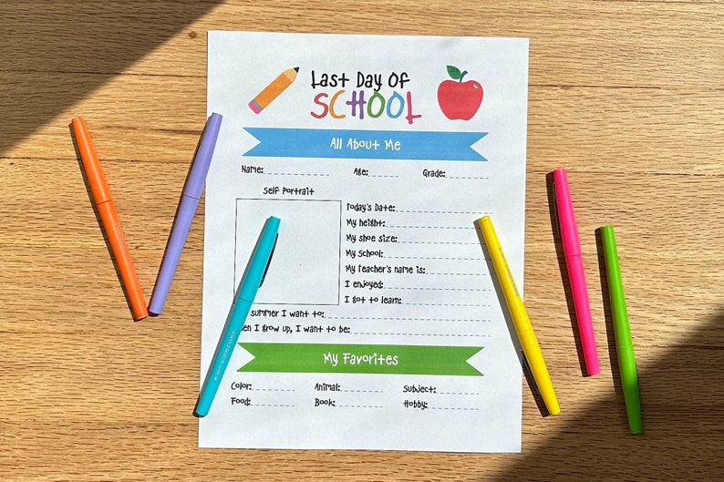 Back to School Printable Back to School Questionnaire School - Etsy