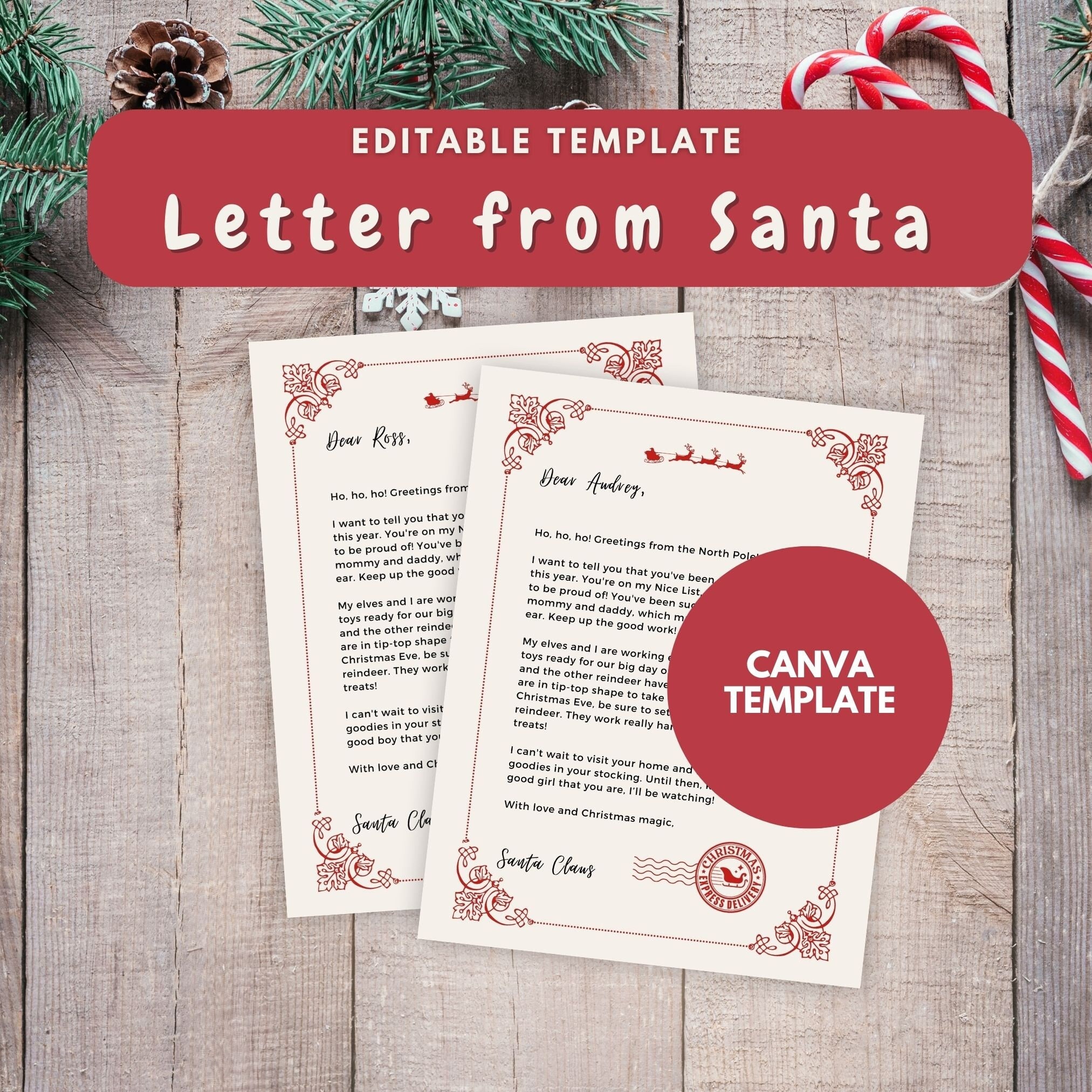 Editable Letters From Santa, Editable Letter Printable, Fillable Letter ...