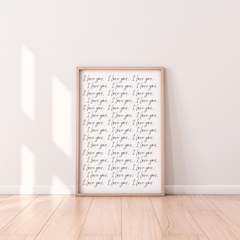 I Love You Calligraphy Print, Nursery Decor (digital Download) - Etsy