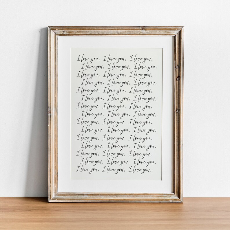 I Love You Print, Printable Wall Art, Bedroom Decor, Nursery Decor ...