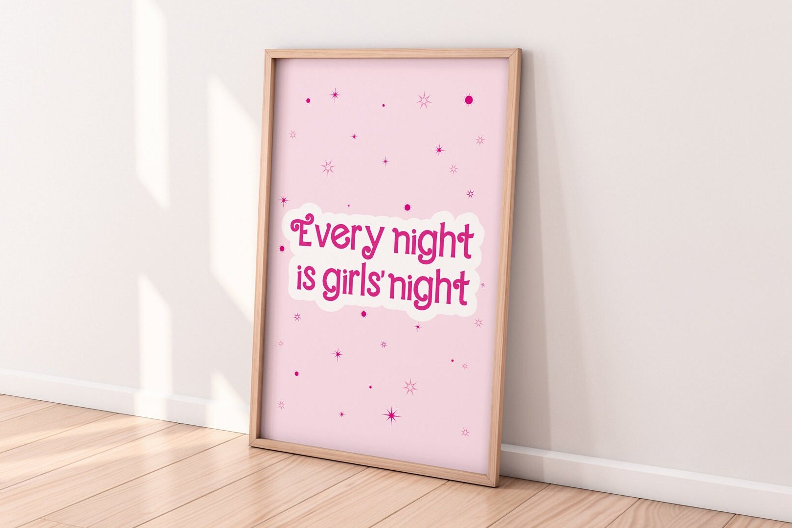 Every Night is Girls Night Print, Digital Download, Pink Printable Wall ...