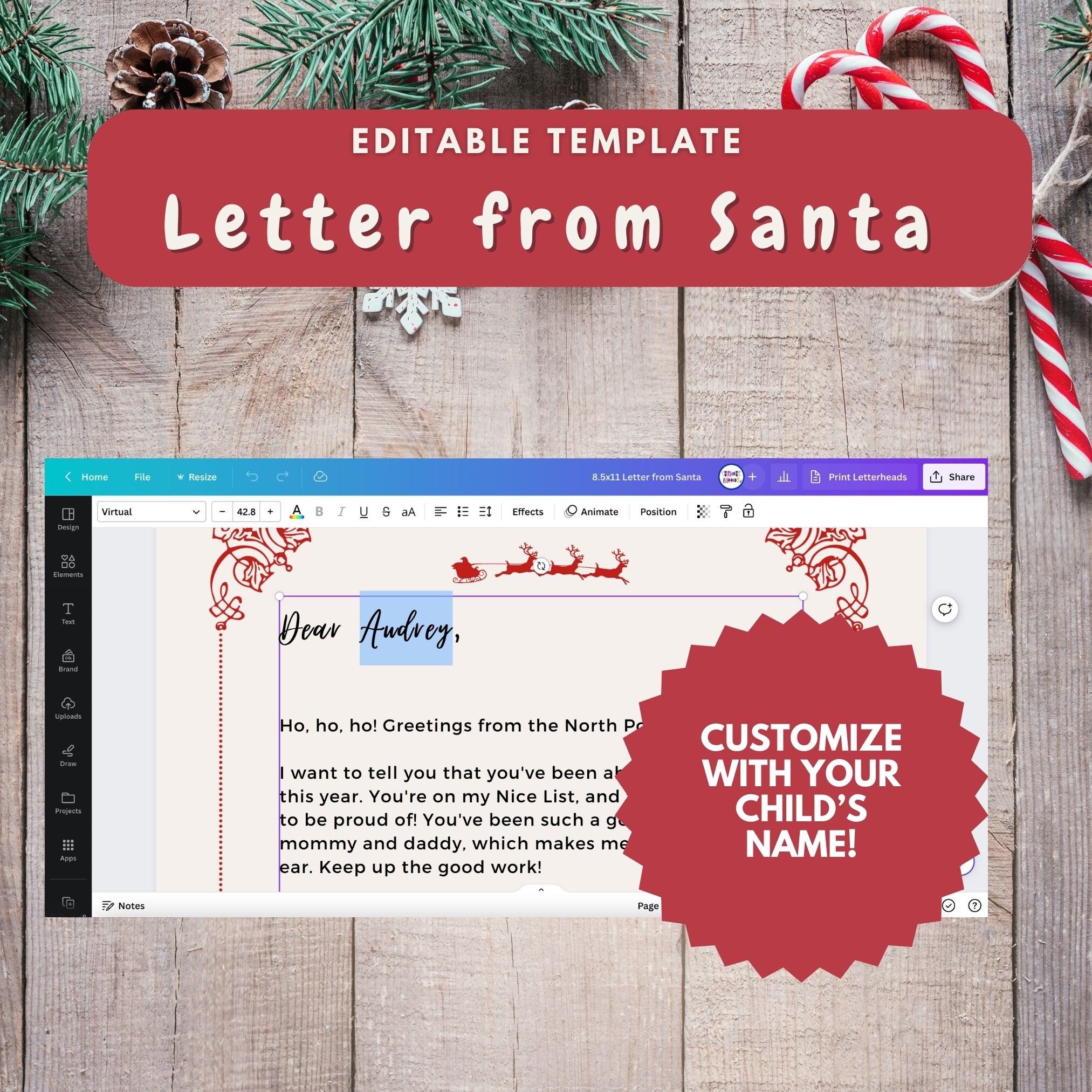 Editable Letters From Santa, Editable Letter Printable, Fillable Letter ...
