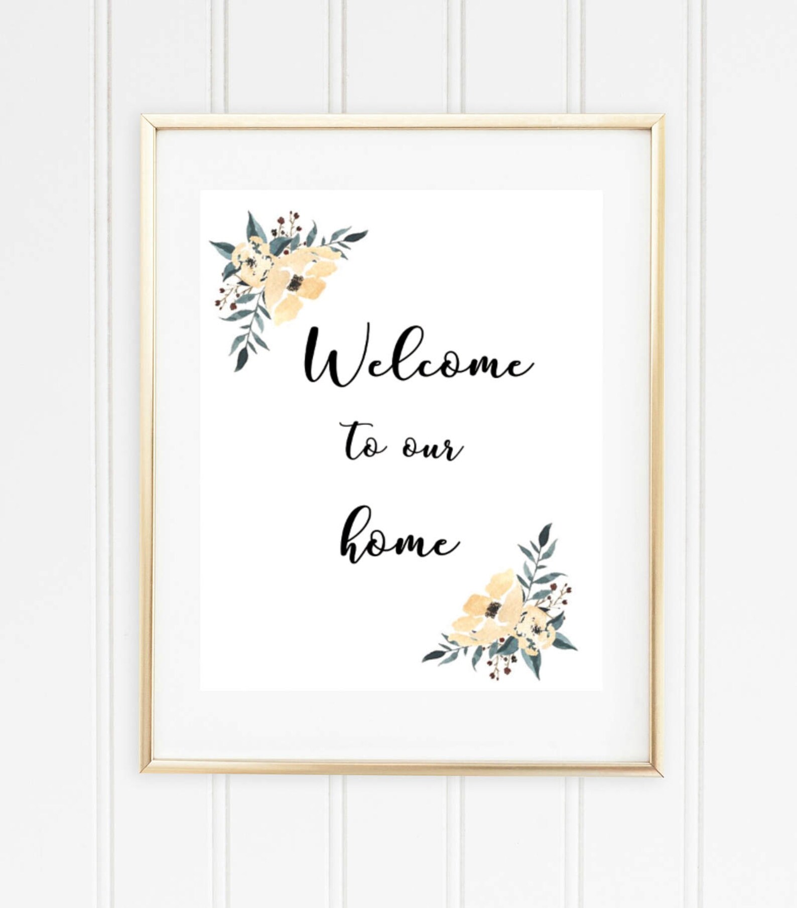 Printable Welcome Sign Floral Welcome Sign Rustic Floral - Etsy