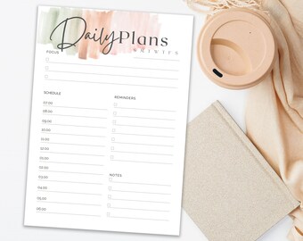 Gray Minimalist Printable Daily Planner - Etsy