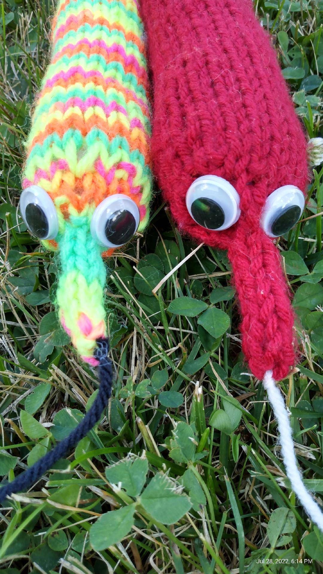 Knit Worm on a String Plushie. - Etsy