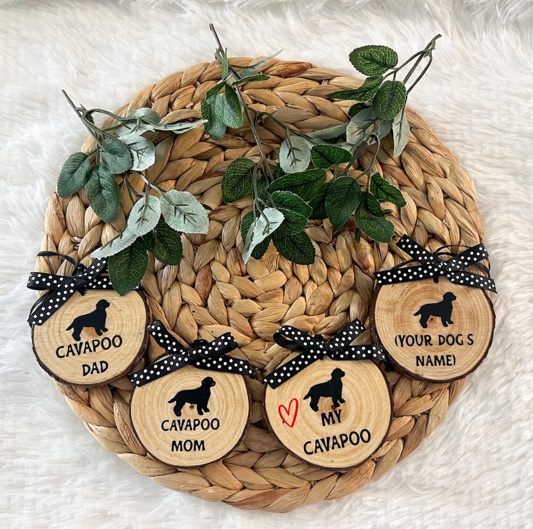 Cavapoo Dog Ornament, Personalized Wood Ornament, Pet Ornament Gift ...