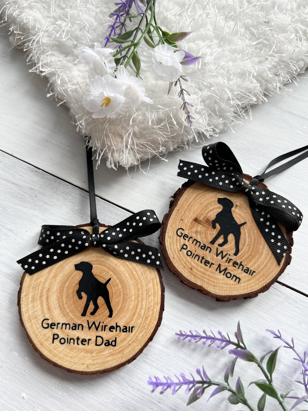 German Wirehair Pointer Ornament, Personalized Wood Pet Ornament, Pet ...