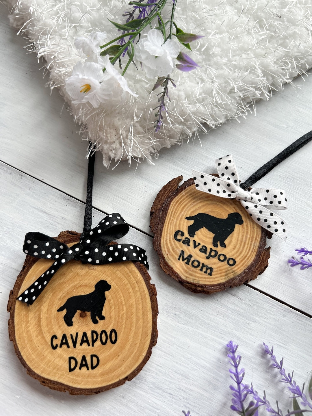 Cavapoo Dog Ornament, Personalized Wood Ornament, Pet Ornament Gift ...