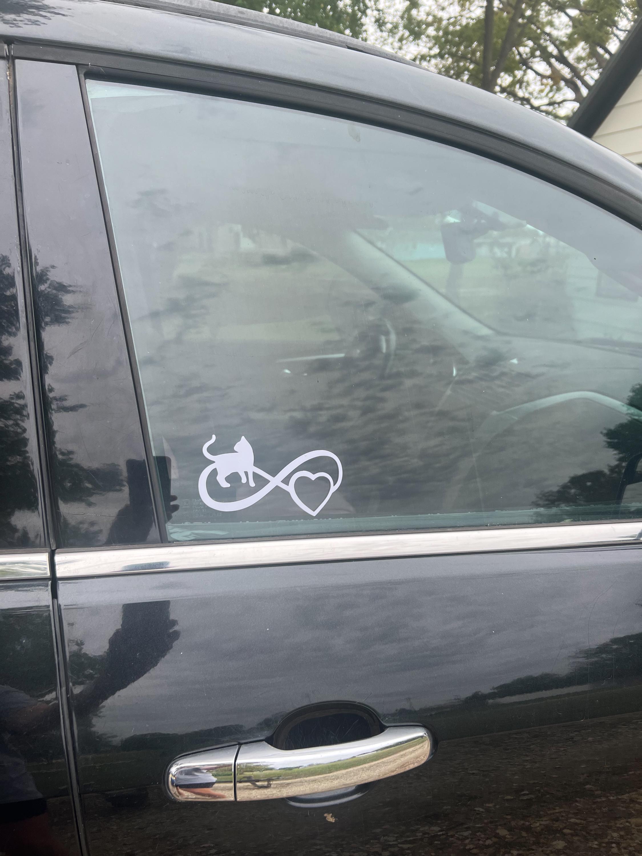 Infinite Love Cat Heart Decal, Pet Decal, Cat Lover Decal, Cat Lover ...