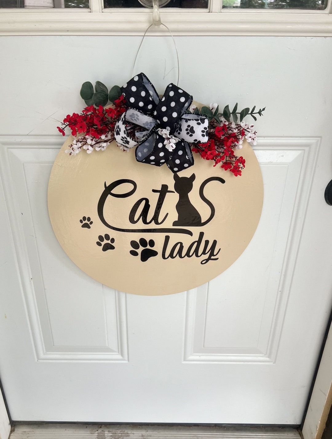 Cat Lady Door Hanger, Door Hanger, Cat Door Hanger, Pet Door Hanger ...