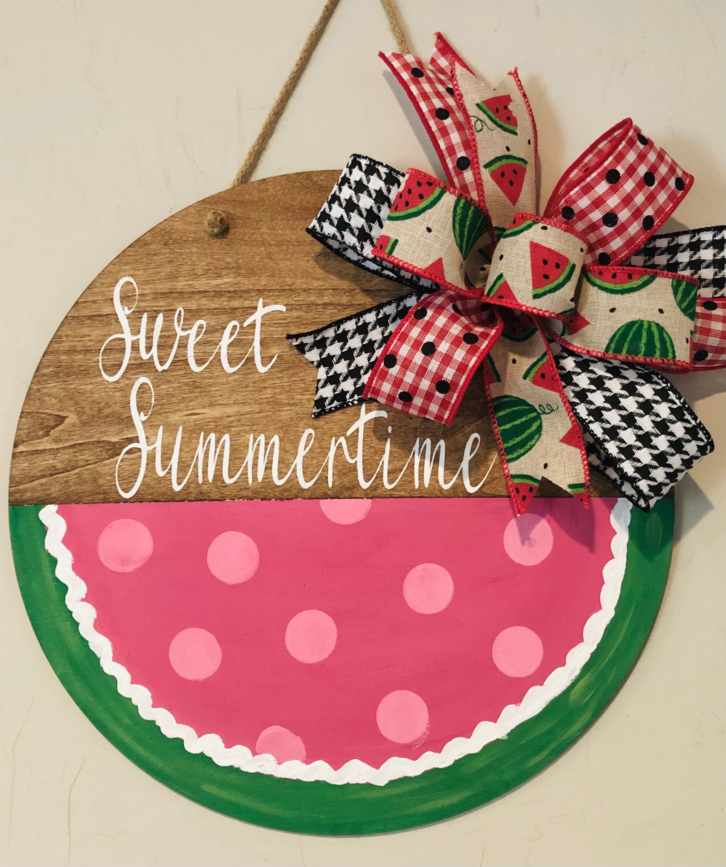 Sweet Summertime Watermelon Door Hanger Summer Door Hanger Etsy