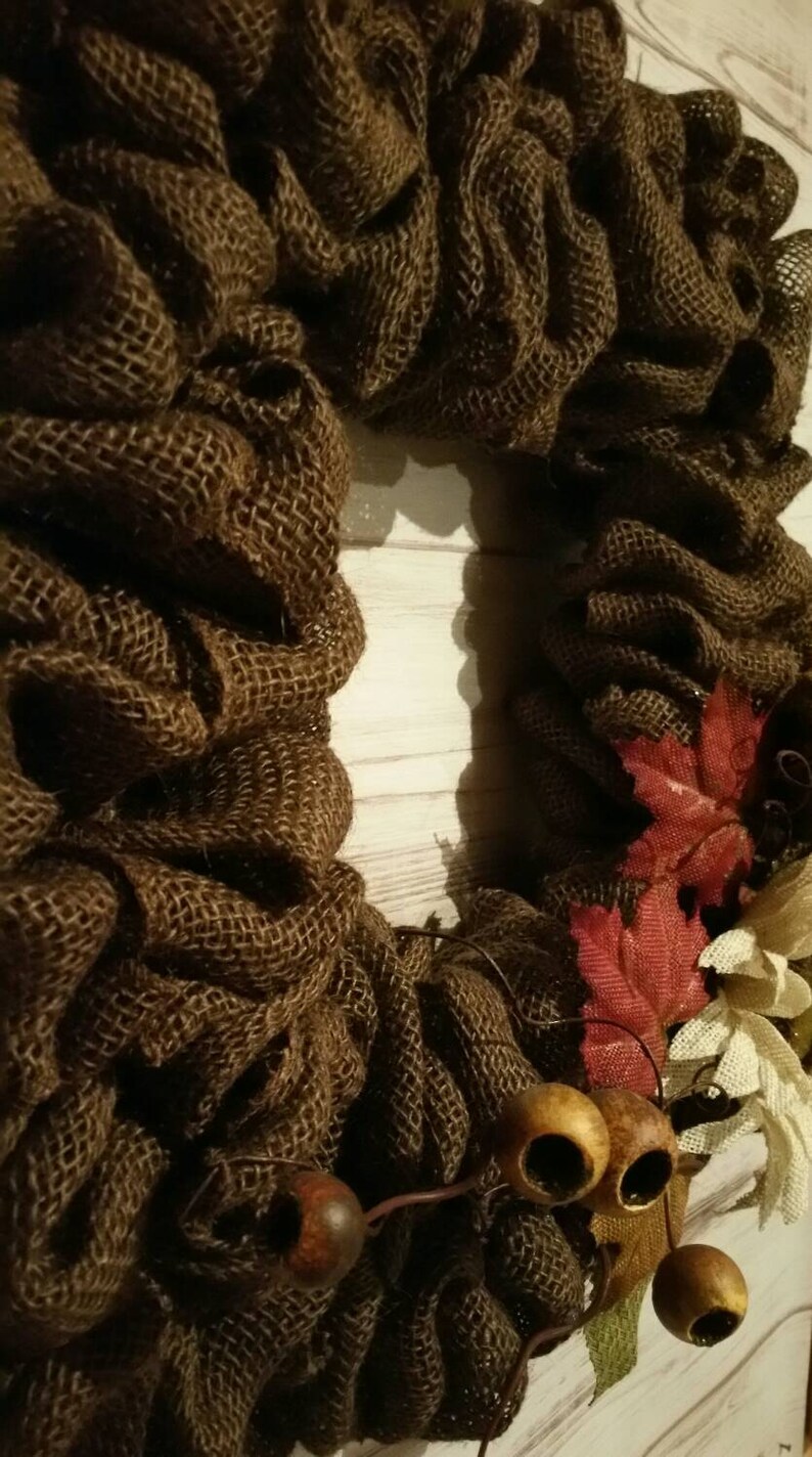 Beautiful square fall burlap wreath Fall wreath autumn | Etsy
