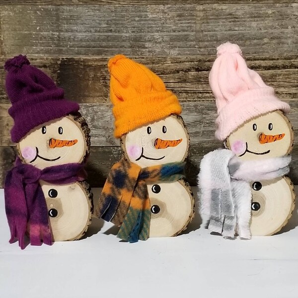 Wood Snowman - Etsy