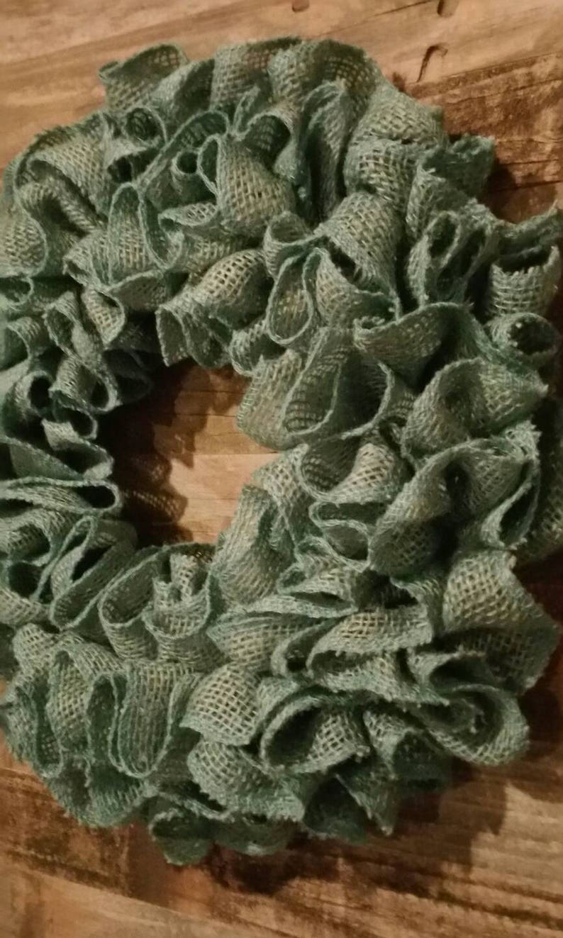 Beautiful Plain Blue Green Burlap Ruffle Wreath Ready to Add - Etsy