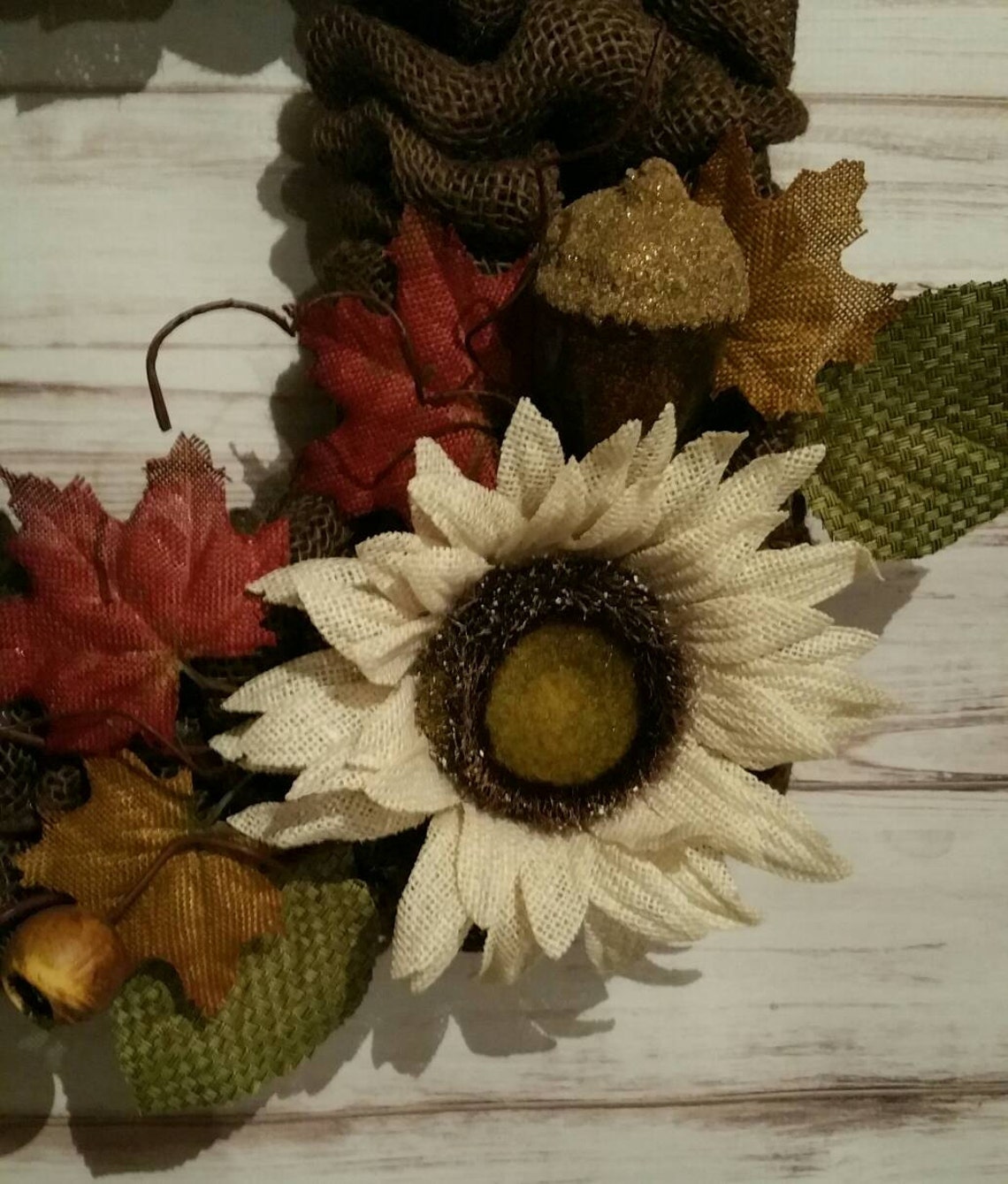 Beautiful Square Fall Burlap Wreath Fall Wreath Autumn - Etsy