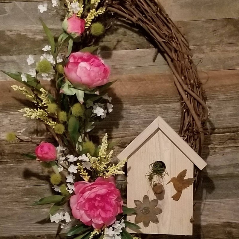 Birdhouse Wreath - Etsy